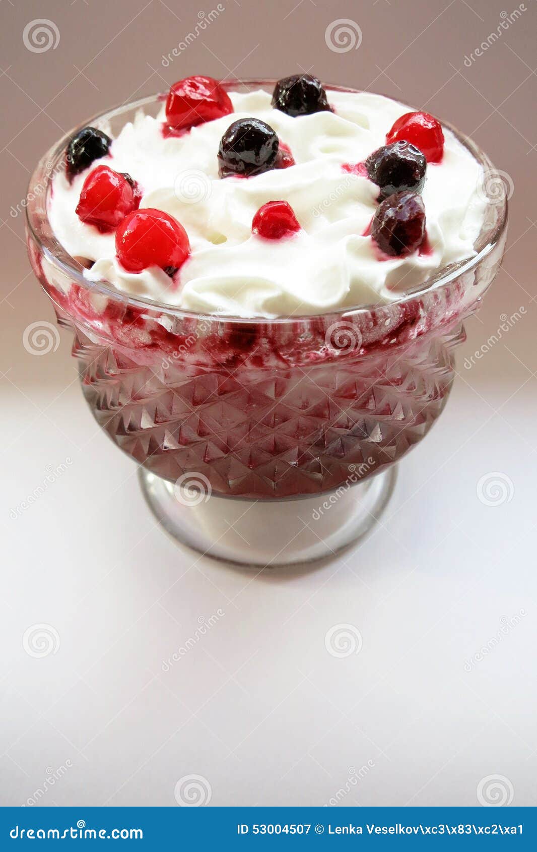 Fruit with whipped cream stock image. Image of closeup - 53004507