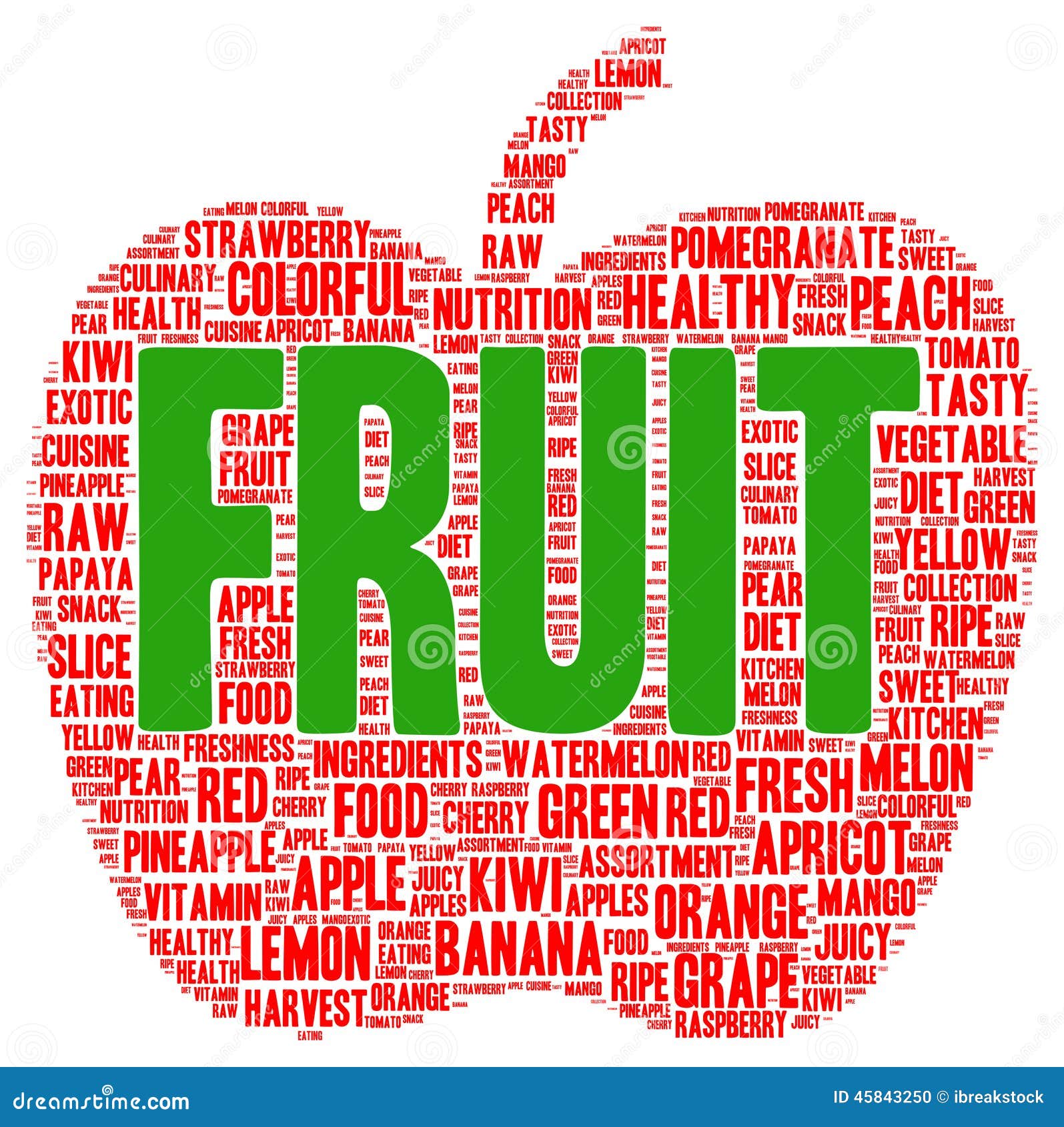 Fruit Word Cloud Shape Concept Stock Illustration - Illustration of ...