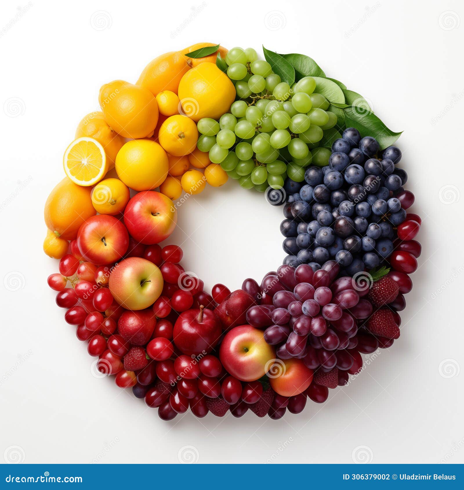 Fruit Wreath Rainbow Colored Fruit Ring Stock Photo - Image of leaf ...