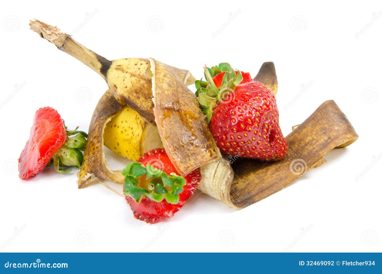 Fruitafval Op Een Witte Achtergrond Stock Foto - Image of slordig ...