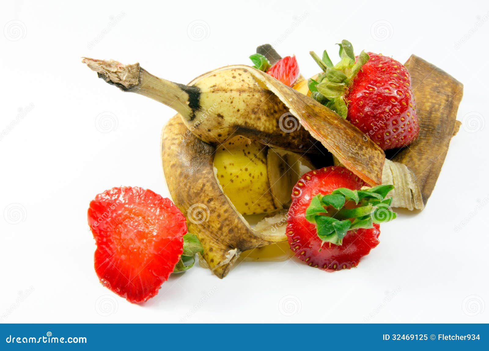 Fruitafval Op Een Witte Achtergrond Stock Afbeelding - Image of vers ...