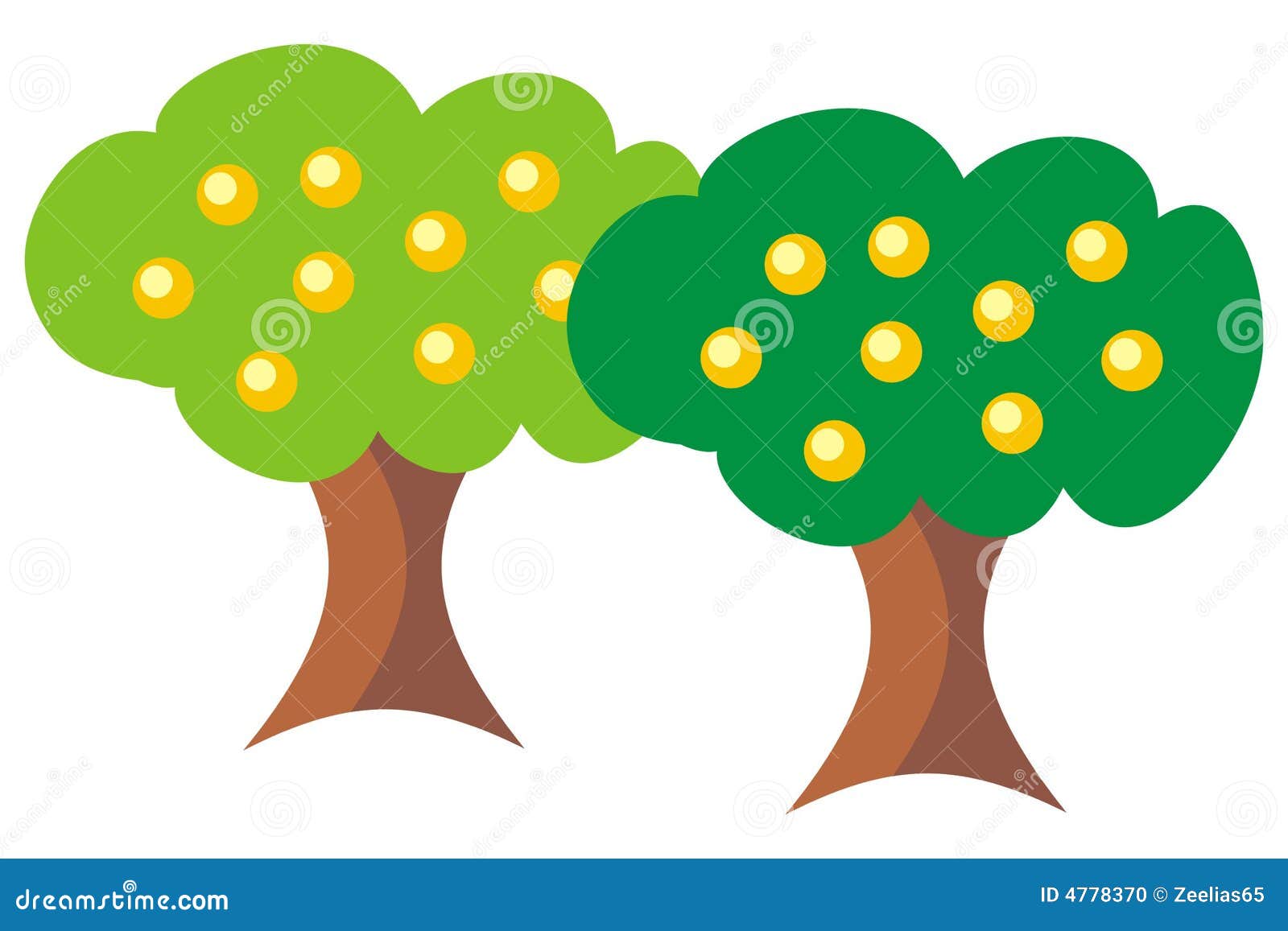 Fruitful trees stock vector. Illustration of backyard - 4778370