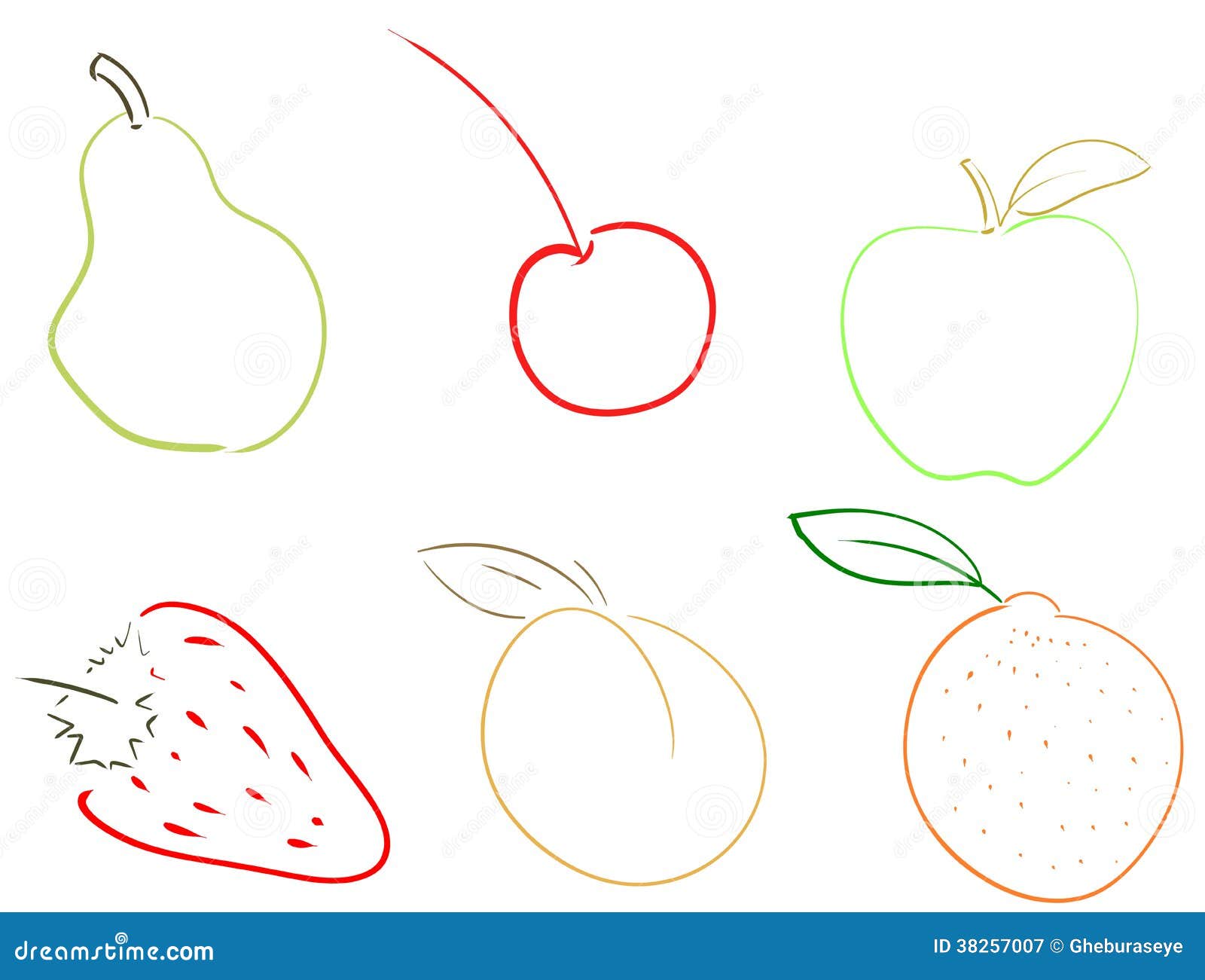 Set of Stylized Fruits Isolated Stock Vector - Illustration of exotic ...
