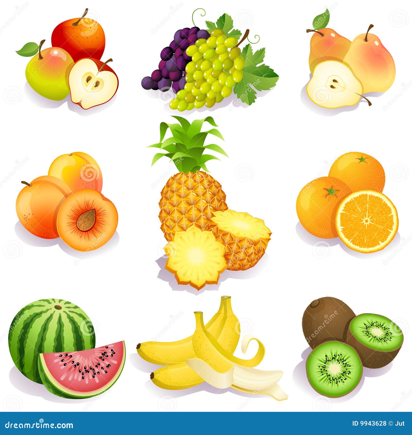 Fruits stock vector. Illustration of berry, yellow, orange - 9943628