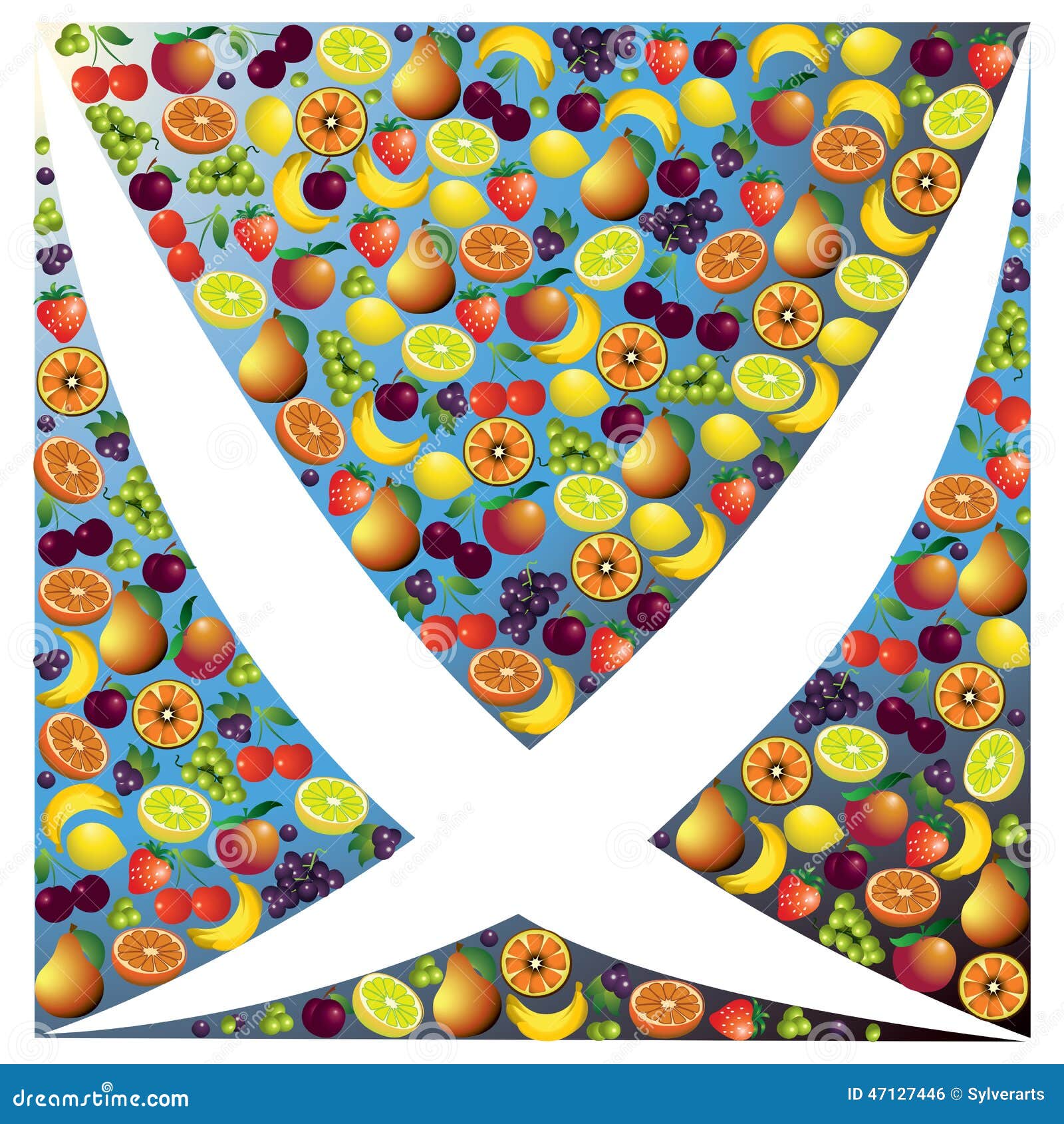 Fruits Abstract Composition, Different Fruits Icon Set, Vector I Stock ...