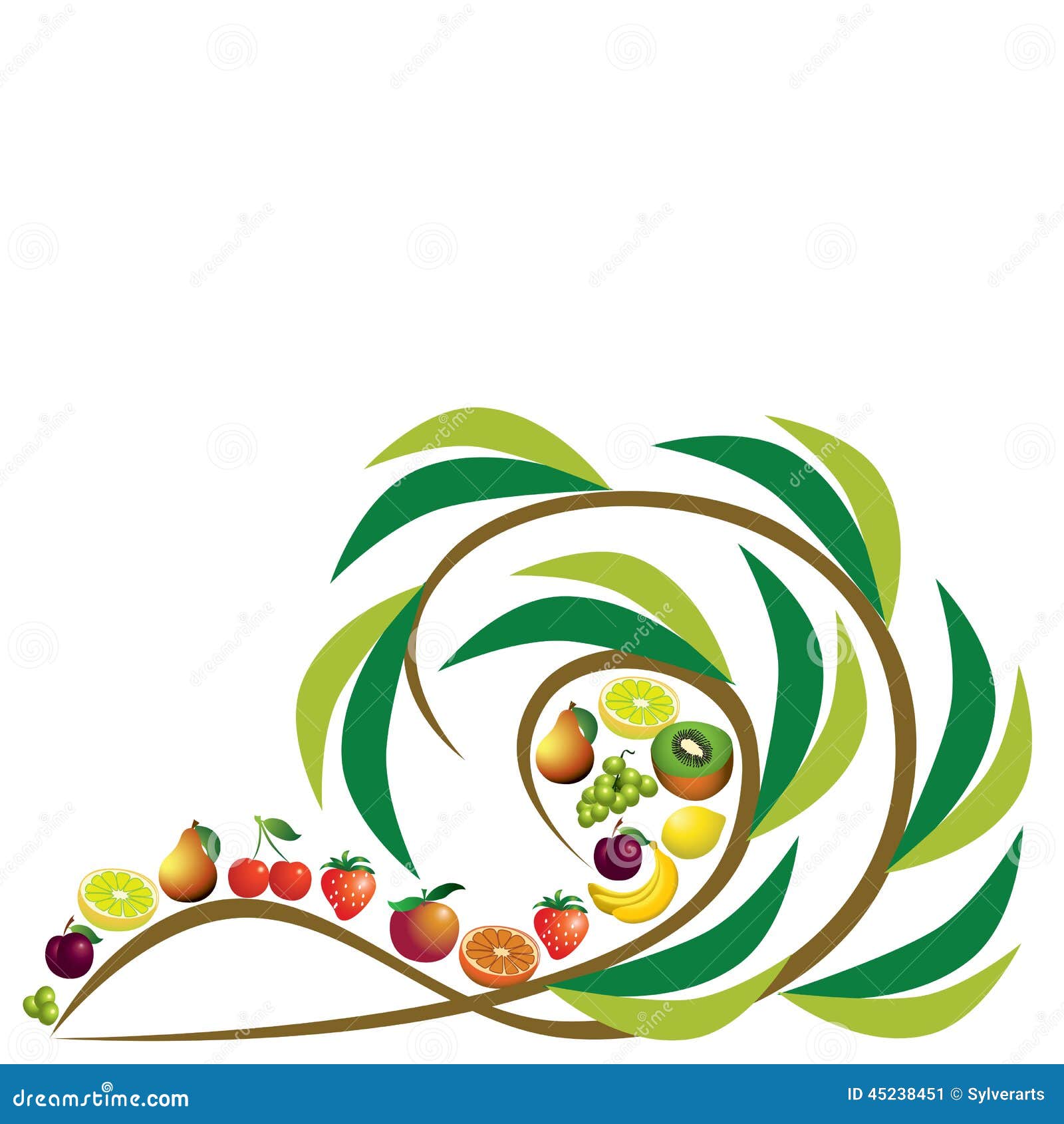 Fruits Abstract Composition, Different Fruits Icon Set Stock Vector ...