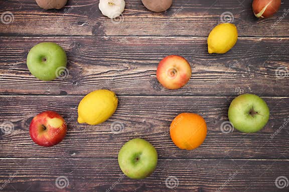 Fruits all over the table stock image. Image of falling - 143425037