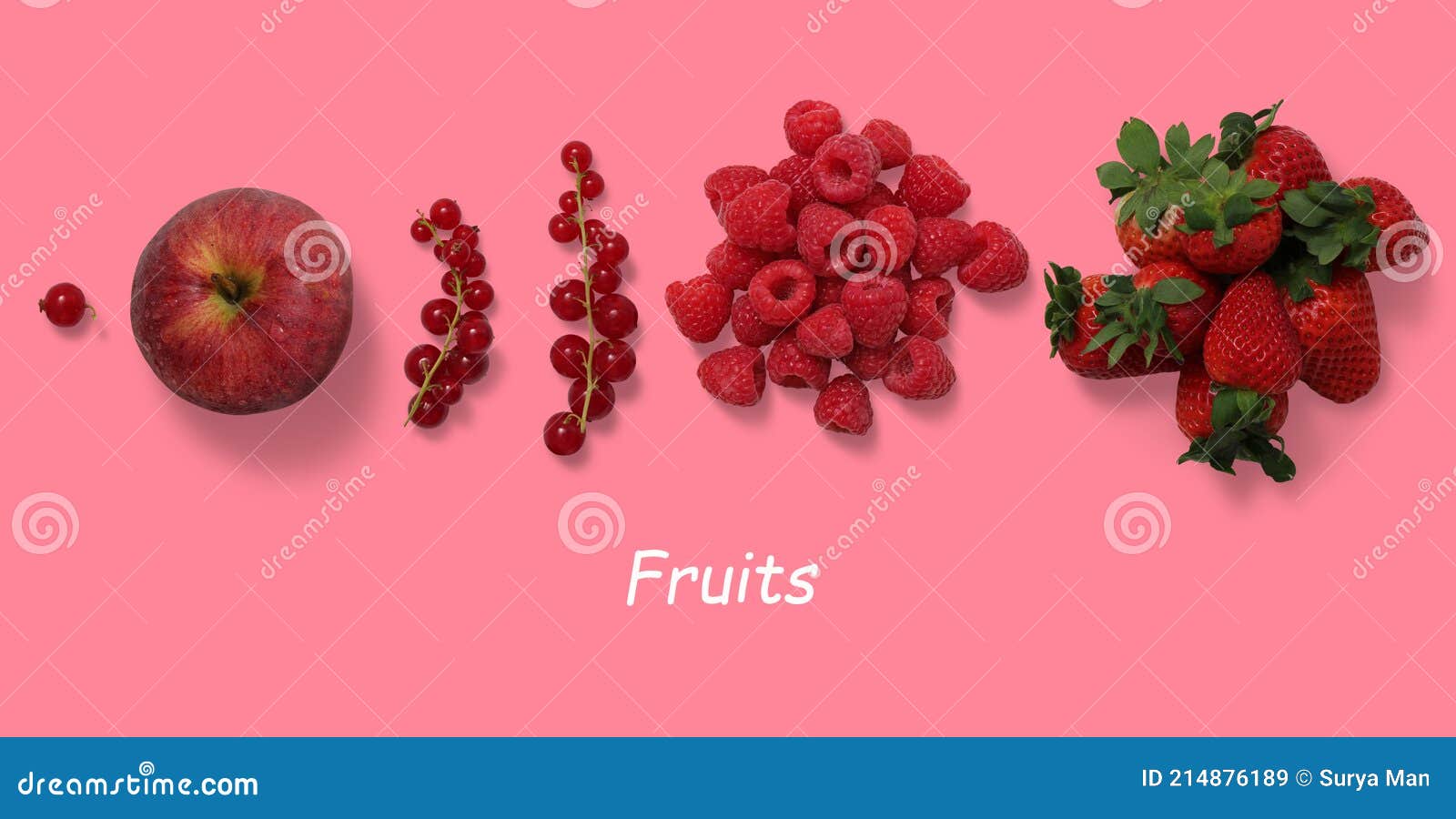 Fruits with Apple Raspberry Strawberry Red Current Stock Image - Image ...