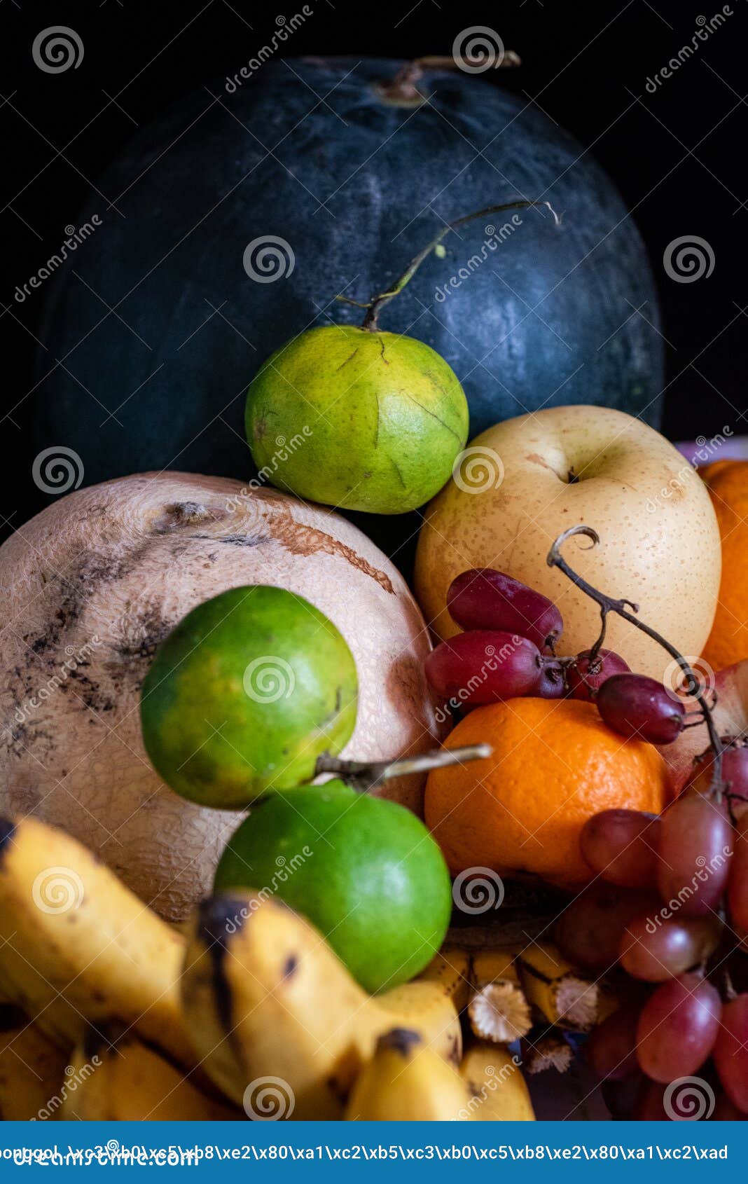 Assorted Tropical Fruits To Welcome the New Year. Stock Photo - Image ...