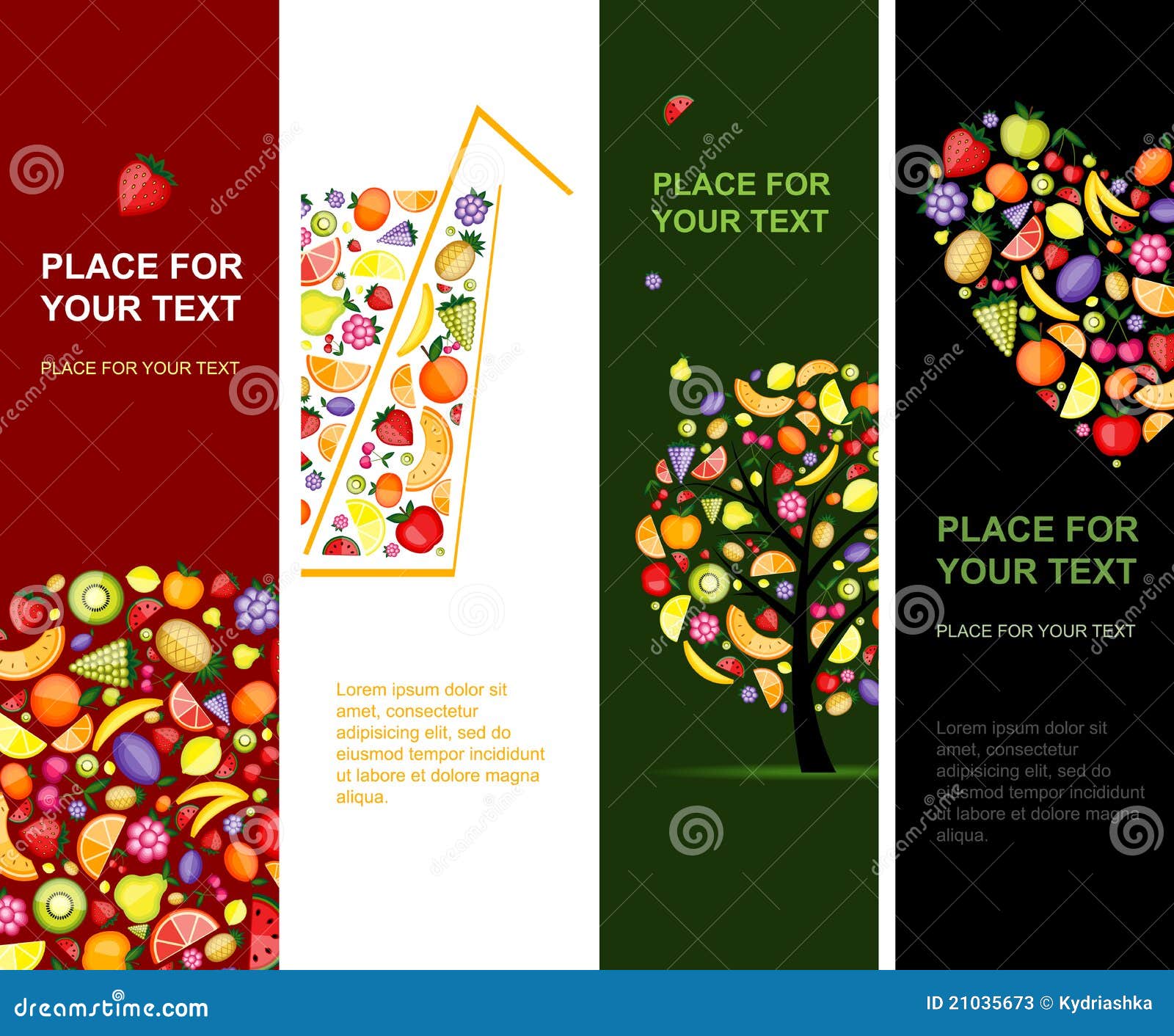 Fruits Banners Vertical for Your Design Stock Vector - Illustration of ...