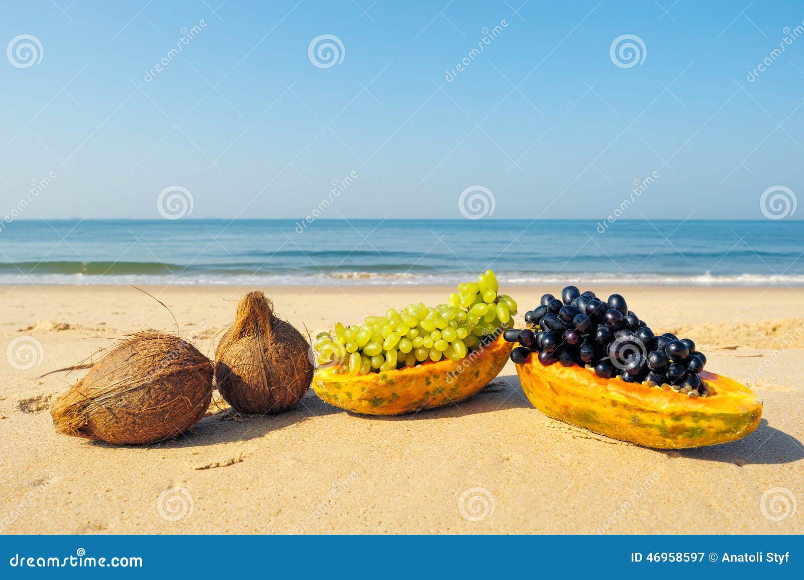 Fruits on beach stock image. Image of nature, freshness - 46958597