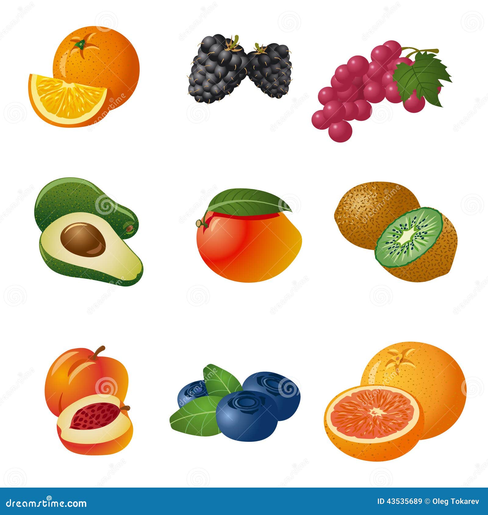 Fruits and Berries Icon Set Stock Illustration - Illustration of icons ...