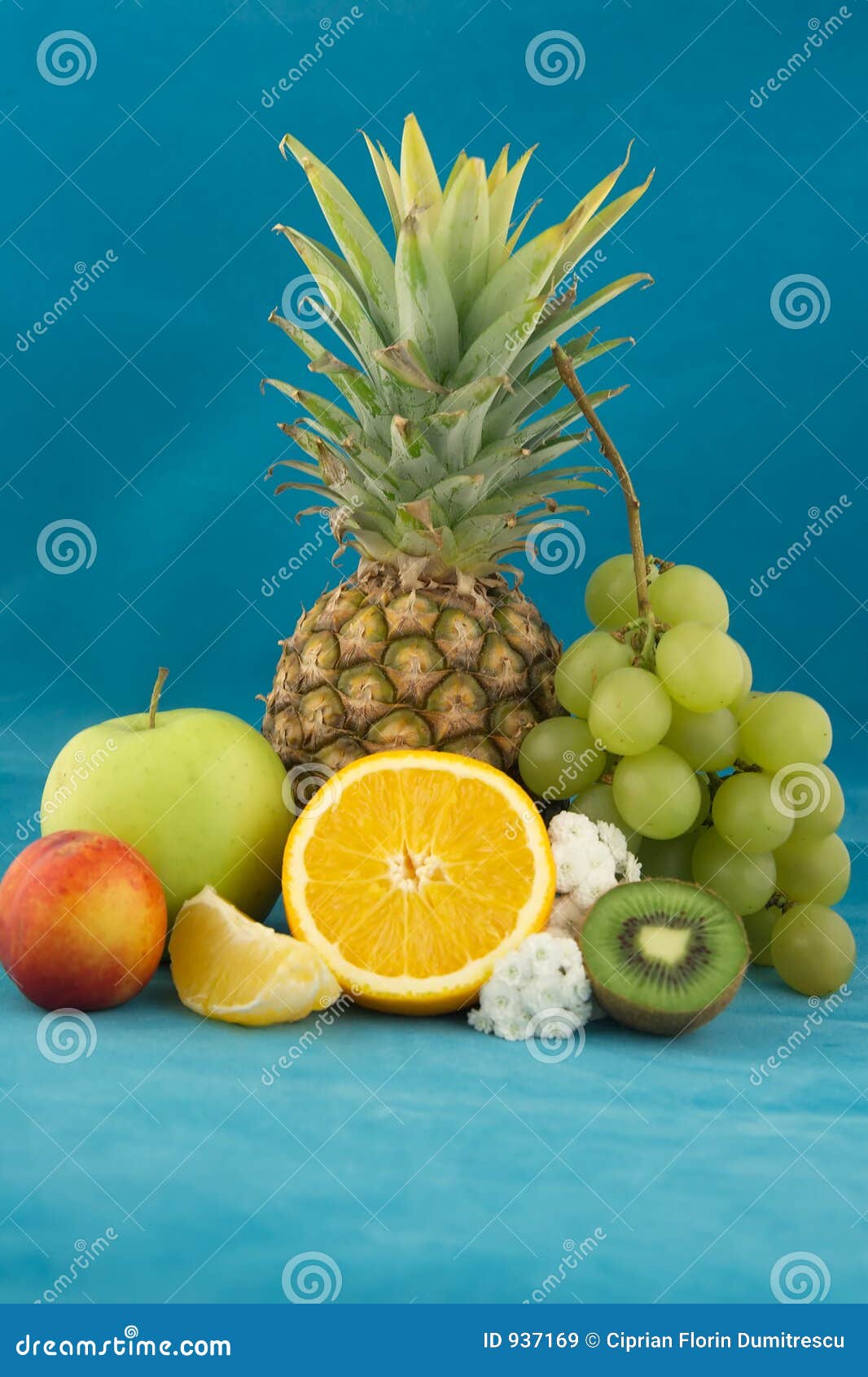 Fruits on blue stock image. Image of nature, fruits, sweet - 937169