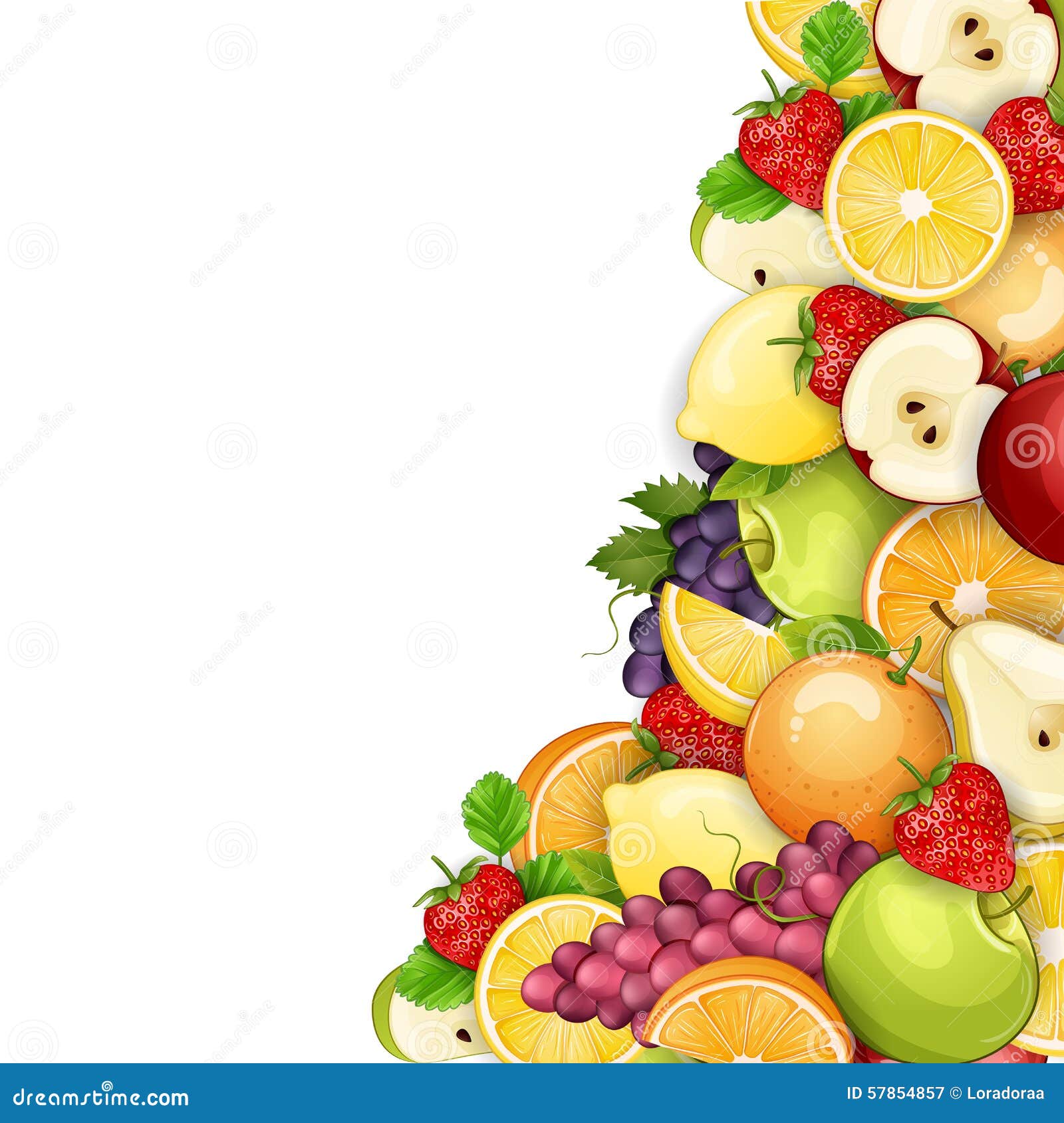 Fruits Border Illustration. Stock Illustration - Illustration of pear ...
