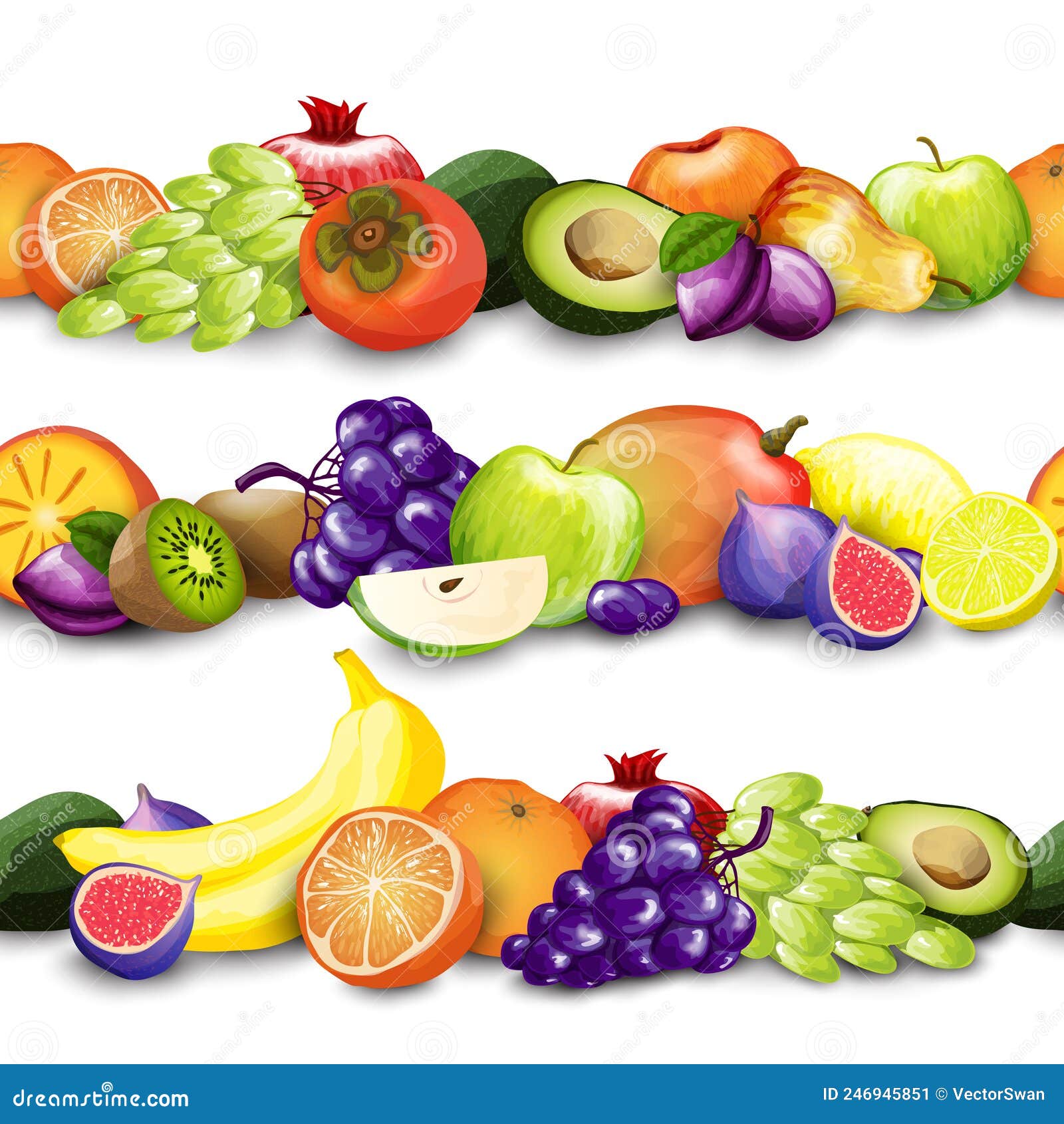 Fruits Borders Illustration Stock Vector - Illustration of leaf, orange ...