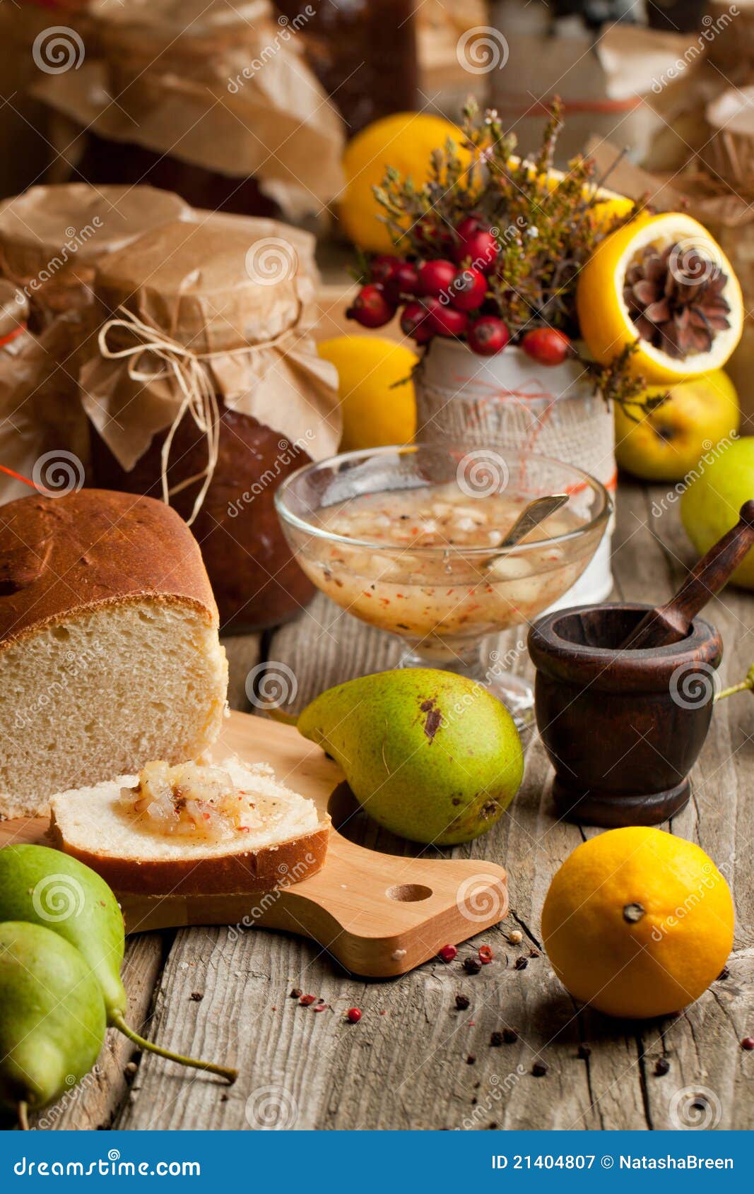 Fruits, bread and jam stock image. Image of dessert, antioxidant - 21404807