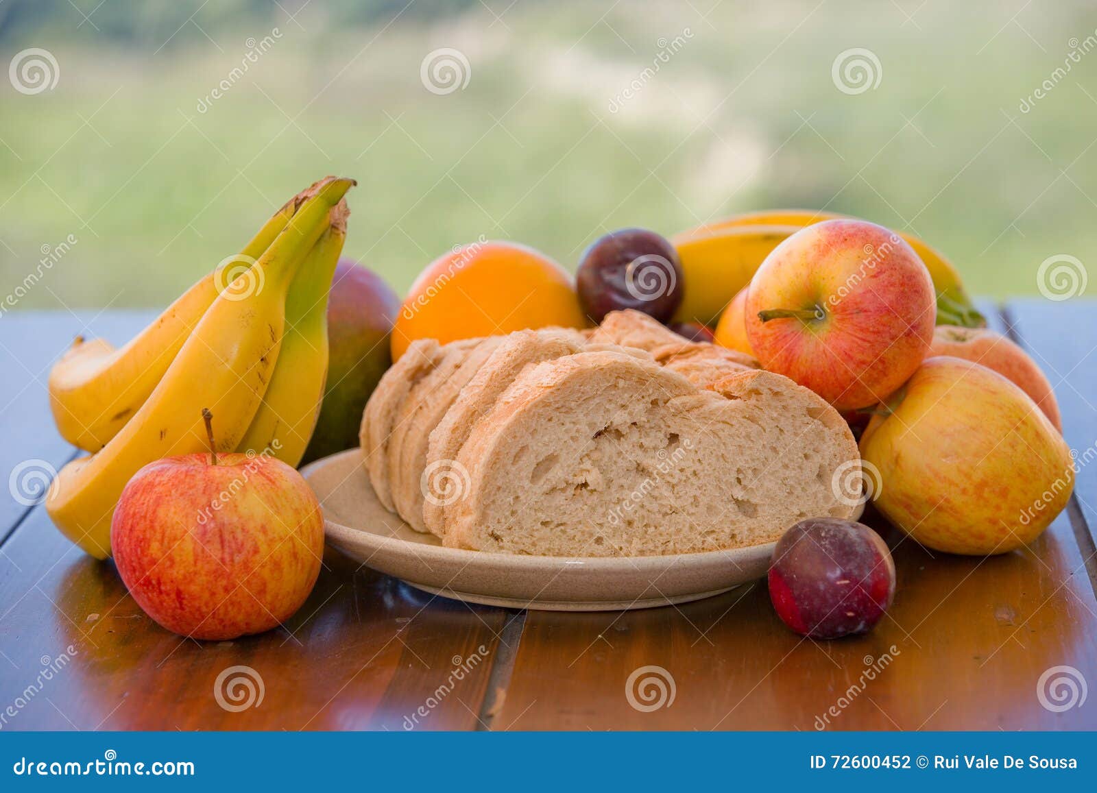Fruits and bread stock photo. Image of refreshing, healthy - 72600452
