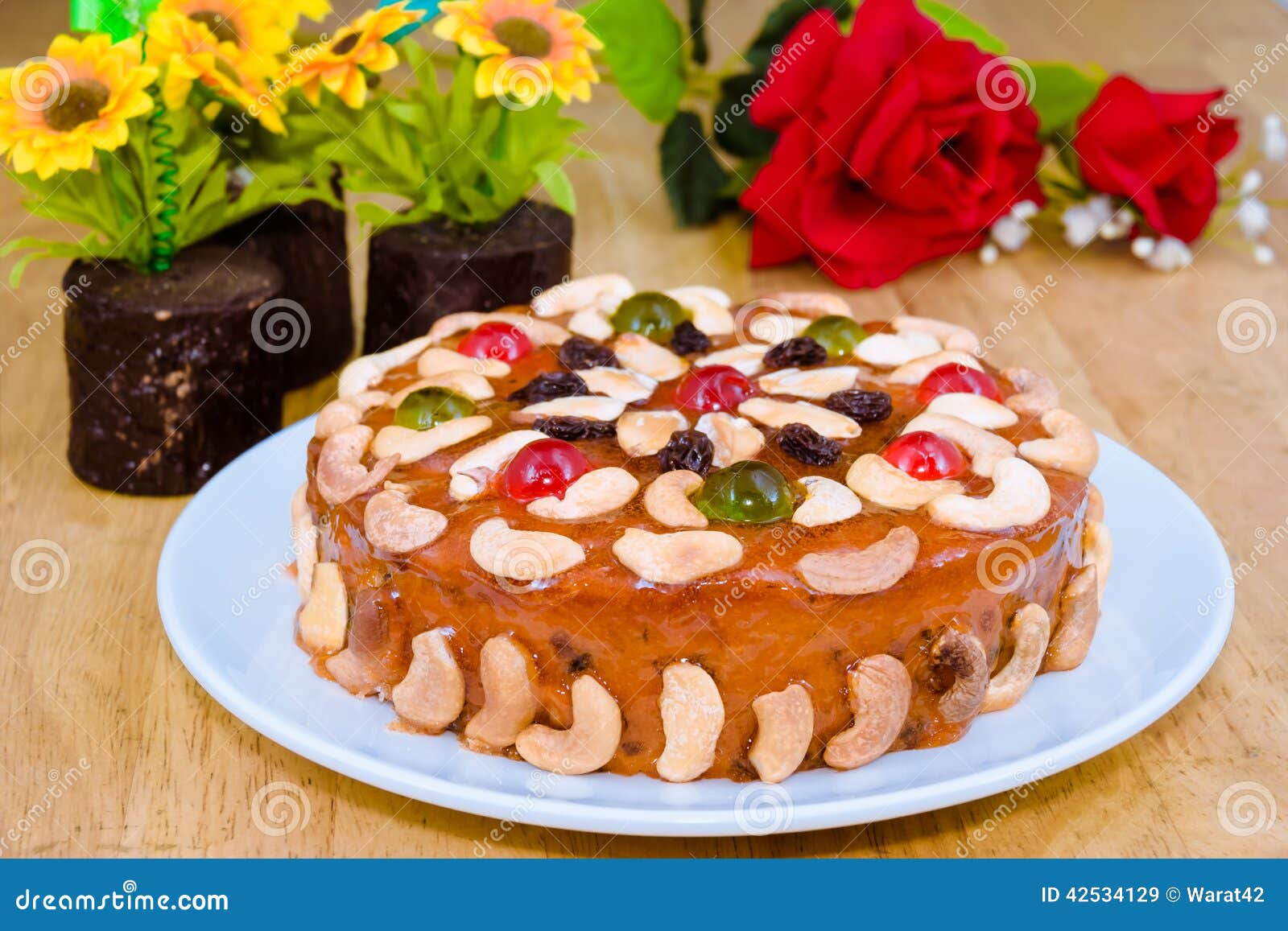 Fruits Cake with Mix Nut and Dried Fruit Stock Image - Image of sweet ...