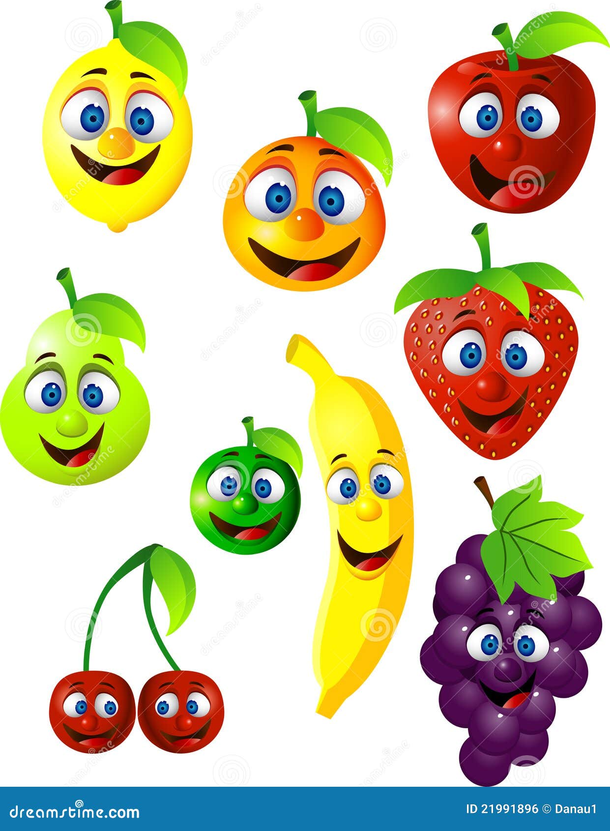 Fruits Cartoon stock illustration. Illustration of character - 21991896