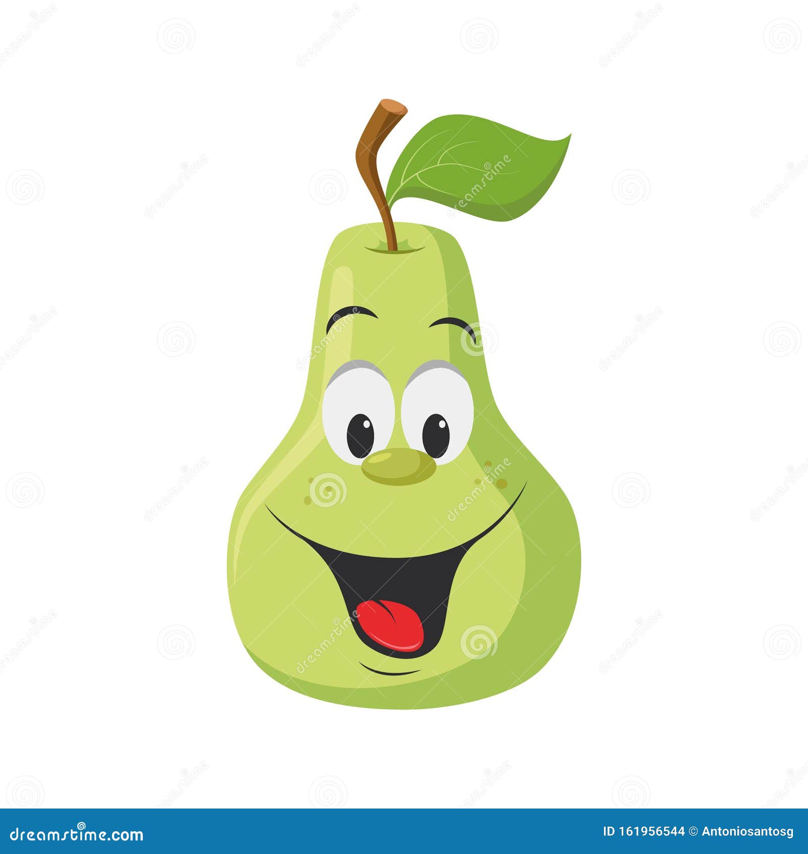 Vector Illustration of a Funny and Smiling Pear Character Stock Vector ...