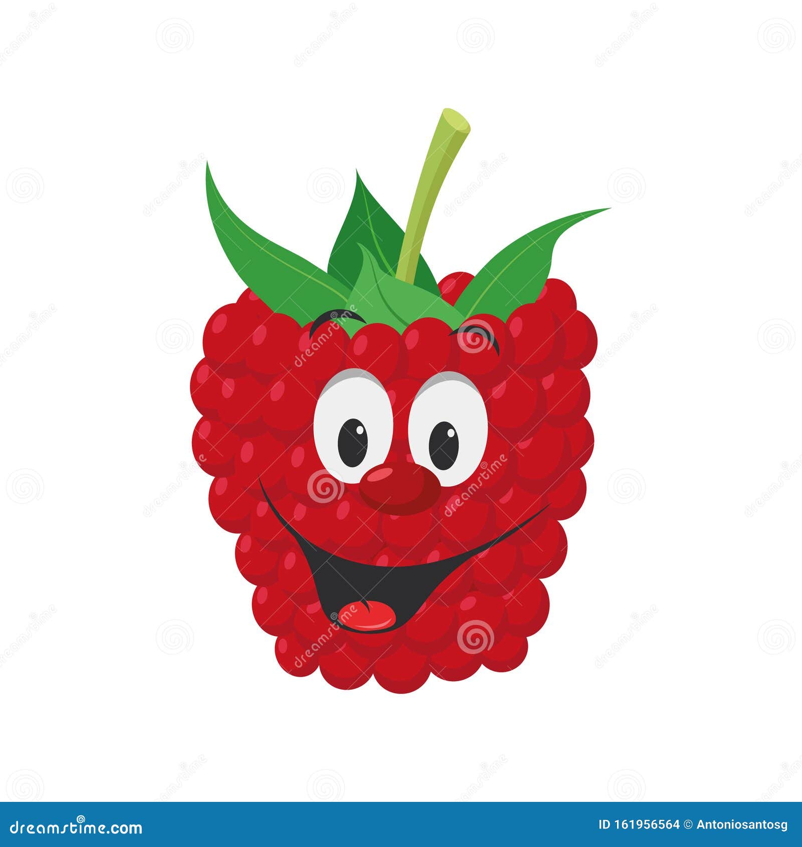 Vector Illustration of a Funny and Smiling Raspberry Character Stock ...