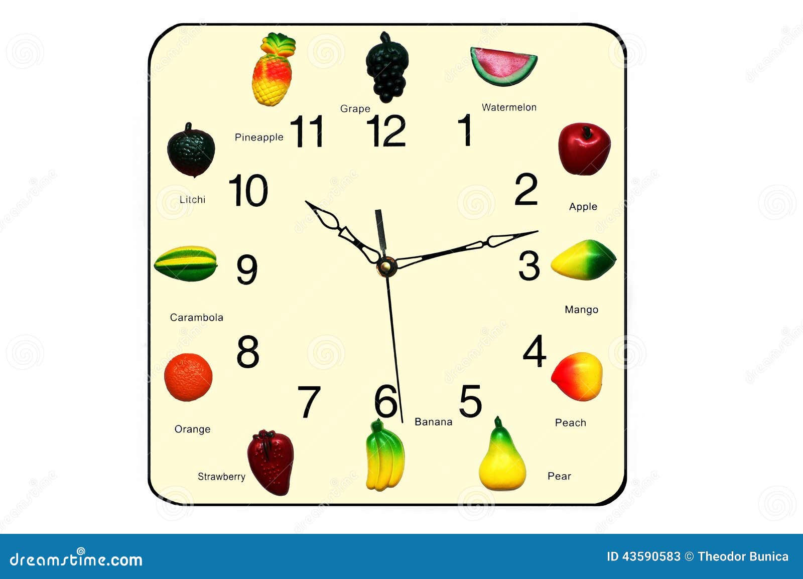 Fruits Clock. Fun and Educational Stock Illustration - Illustration of ...