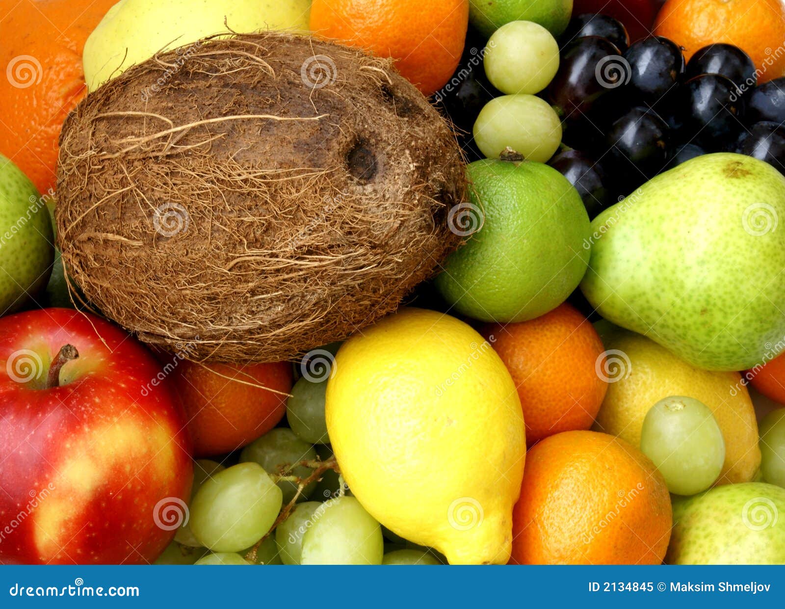 Fruits and coco stock image. Image of lemon, healthy, heap - 2134845