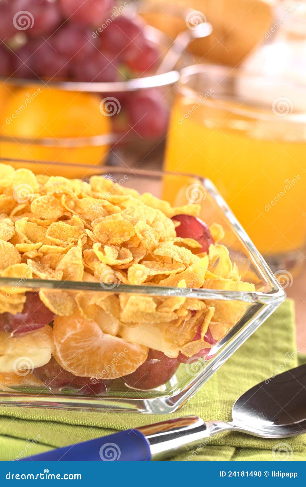 Fruits and Corn Flakes stock photo. Image of snack, fruit - 24181490