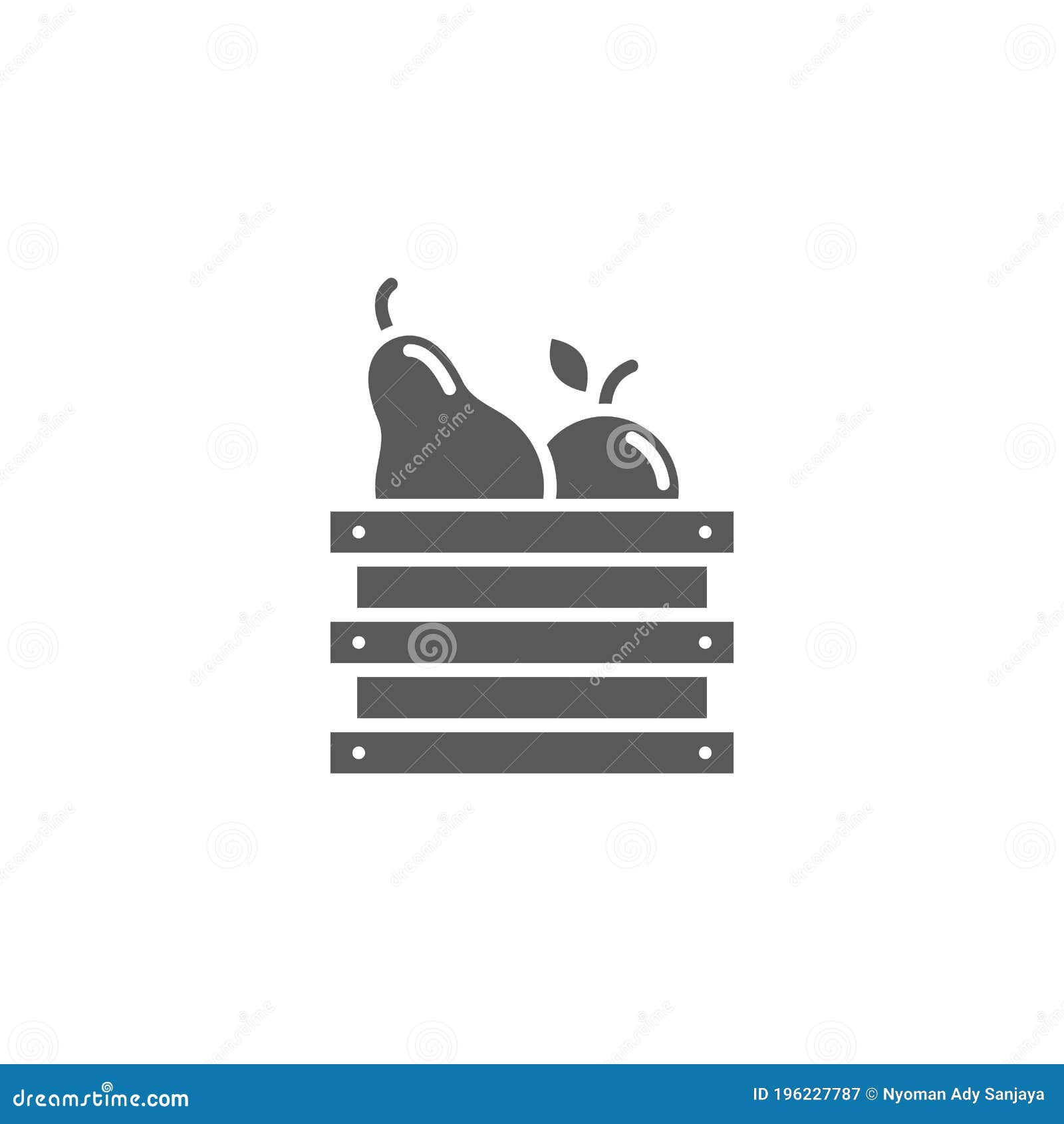 Fruits Crate Box Vector Icon Symbol Isolated on White Background Stock ...