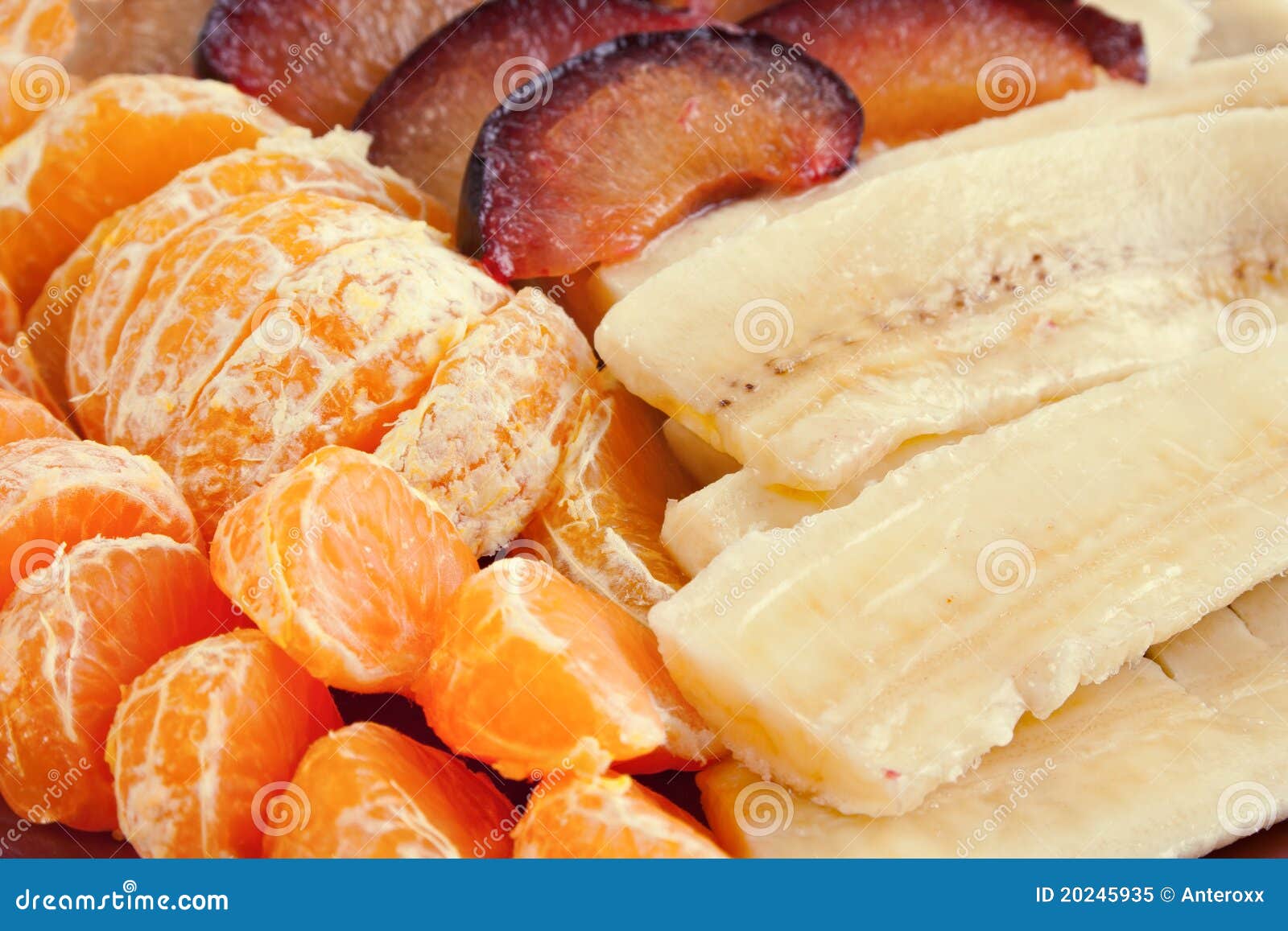Fruits on dish, upper view stock image. Image of mandarin - 20245935