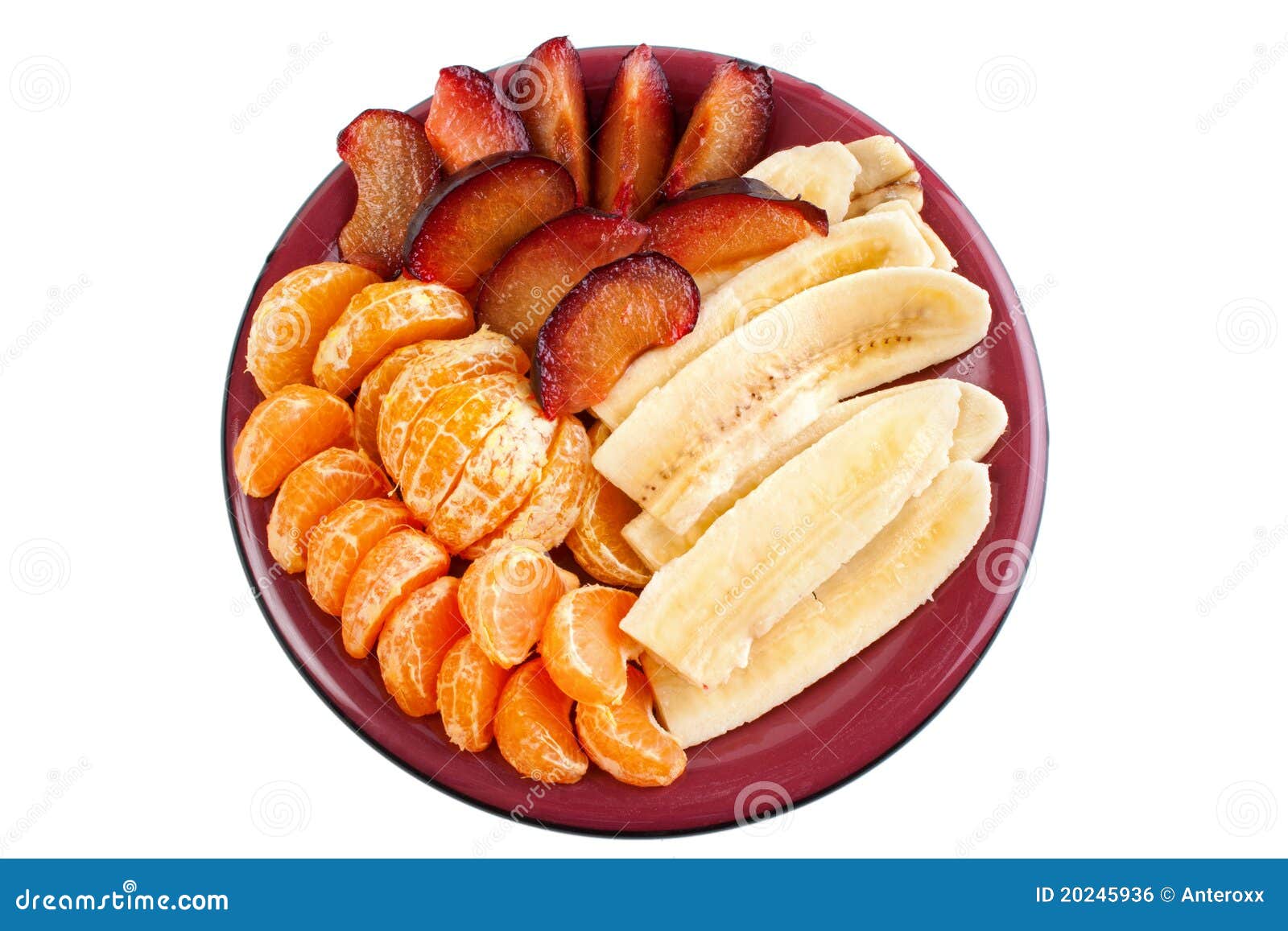 Fruits on dish, upper view stock photo. Image of pieces - 20245936