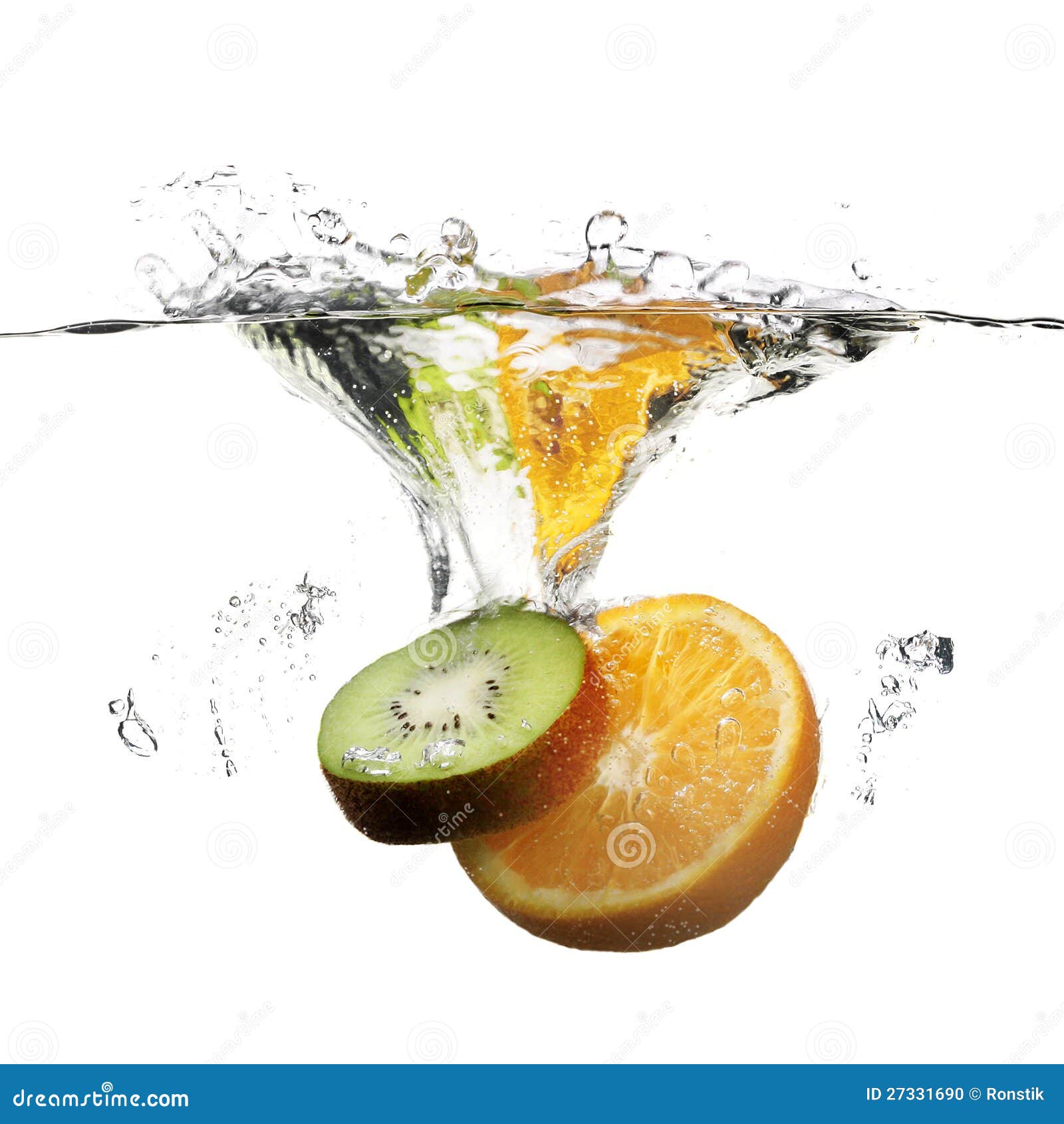 Fruits Dropped in Water with Splash Stock Photo - Image of isolated ...