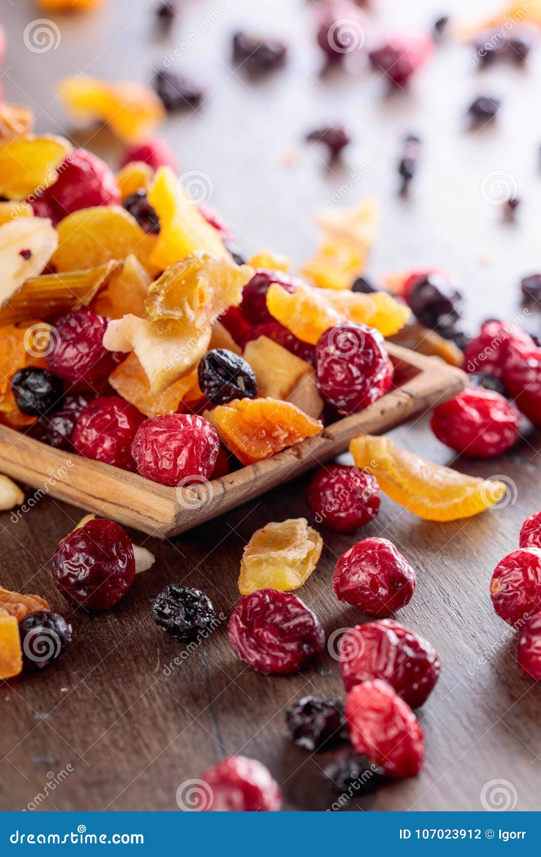 Fruits et baies secs photo stock. Image du papaye, baie - 107023912