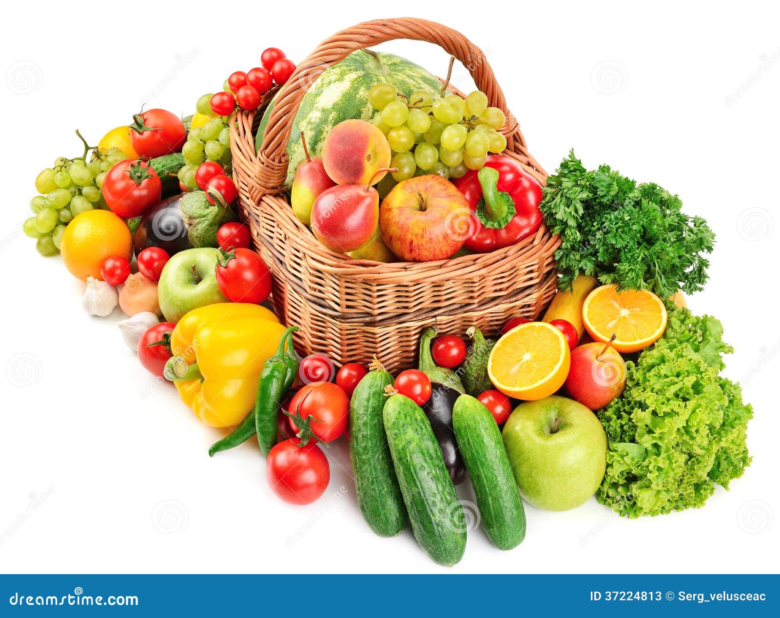 Fruits Et Légumes Dans Le Panier Photos stock - Image: 37224813