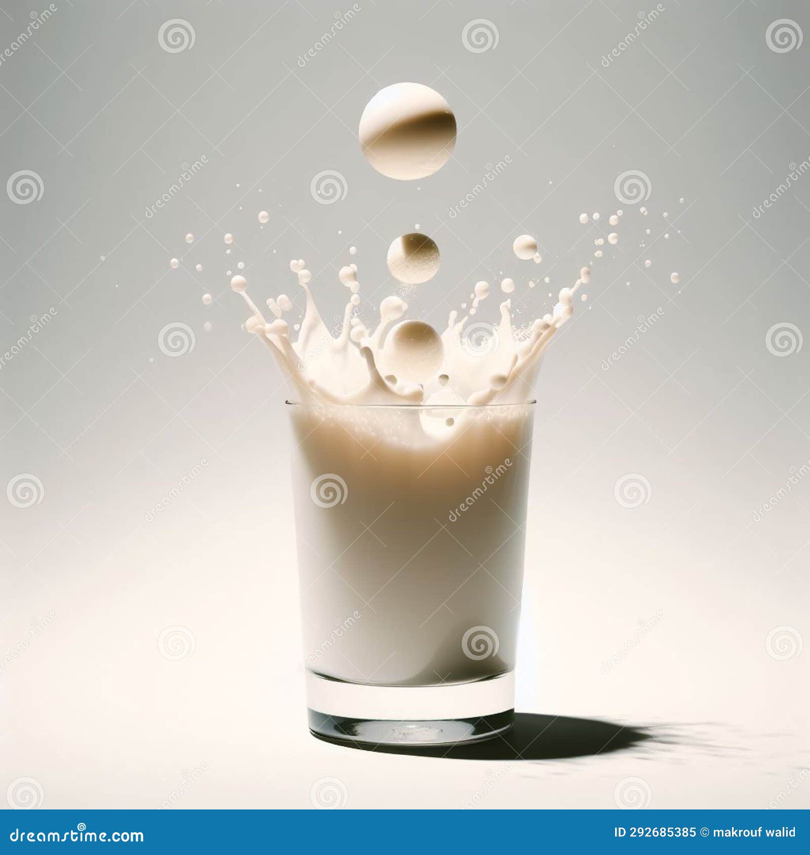 Banana falling into milk stock image. Image of dish - 292685385
