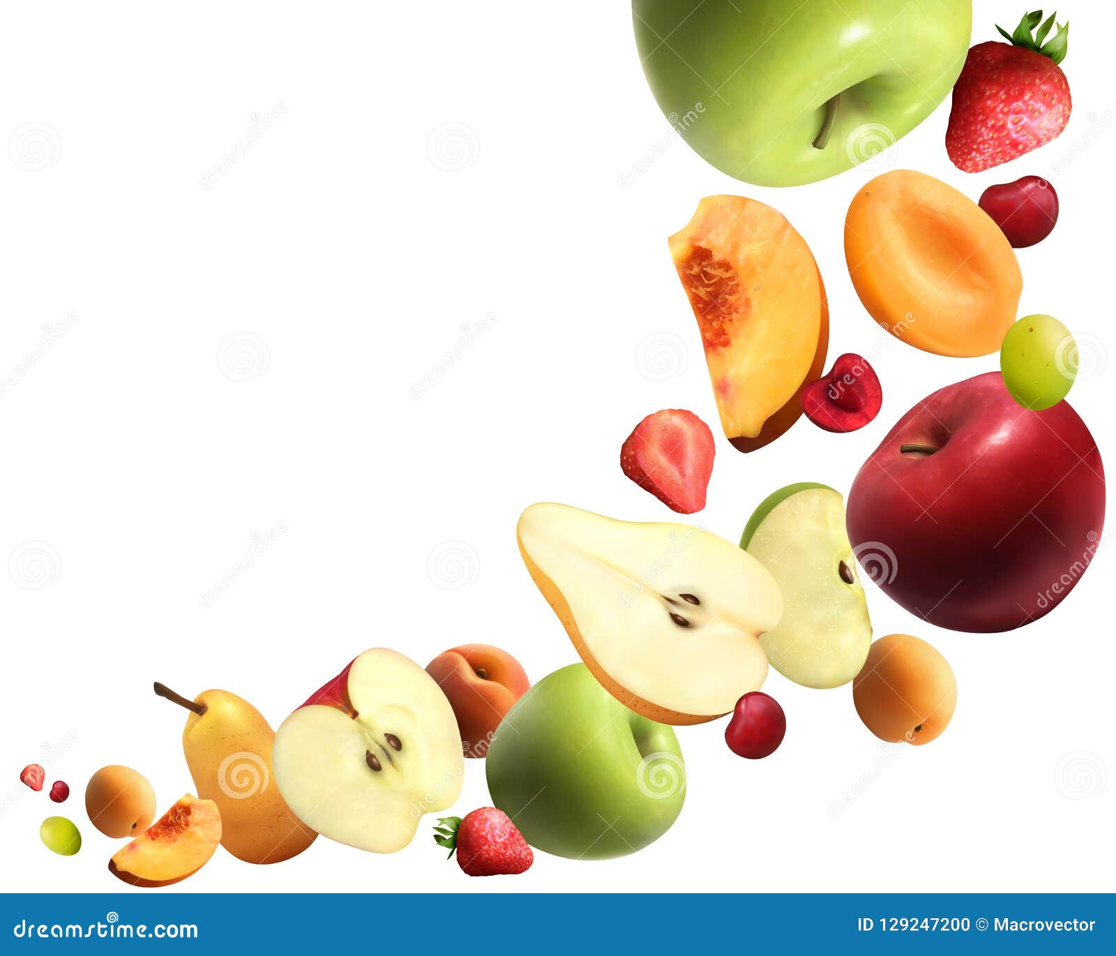 Fruits Falling Realistic Composition Stock Vector - Illustration of ...