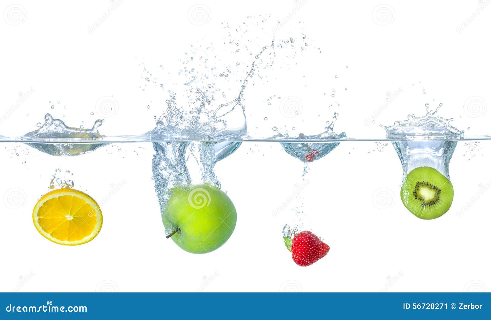 Fruits Falling into Water with Splashes Stock Image - Image of fall ...