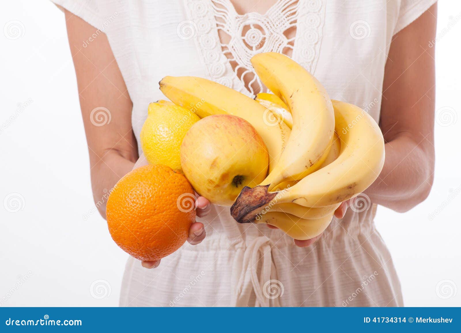 Fruits in female hands stock photo. Image of white, lemon - 41734314