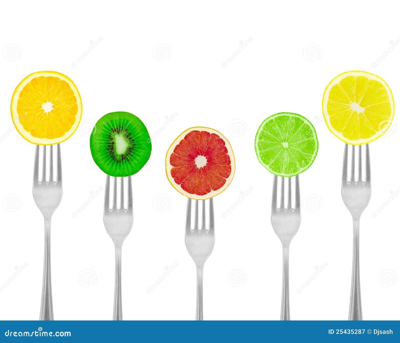 Fruits on forks stock image. Image of appetizer, lemon - 25435287