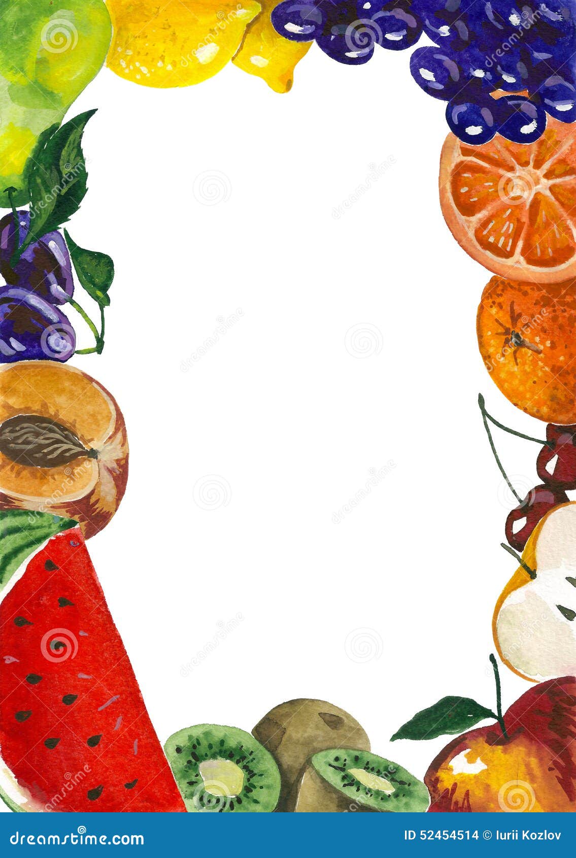 Fruits frame stock illustration. Illustration of apple - 52454514
