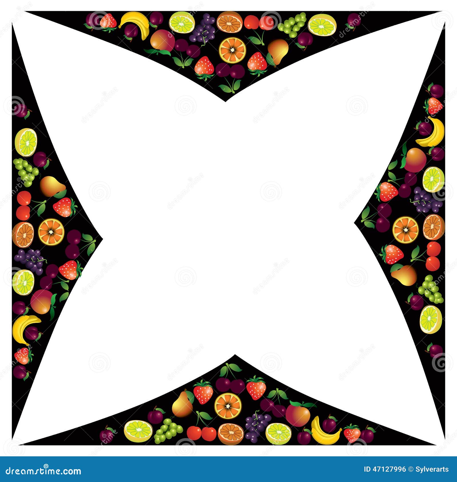 Fruits Frame Made with Different Fruits, Healthy Food Theme Comp Stock ...