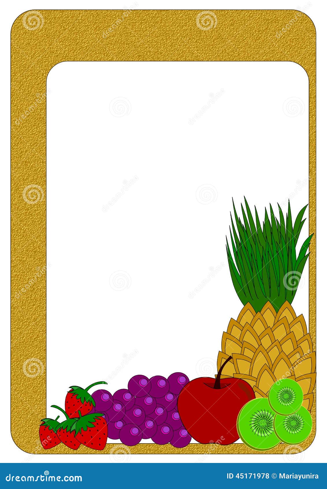 Fruits Frame. Healthy Vitamin Food Watermelon Cherry Lemon Raspberry ...