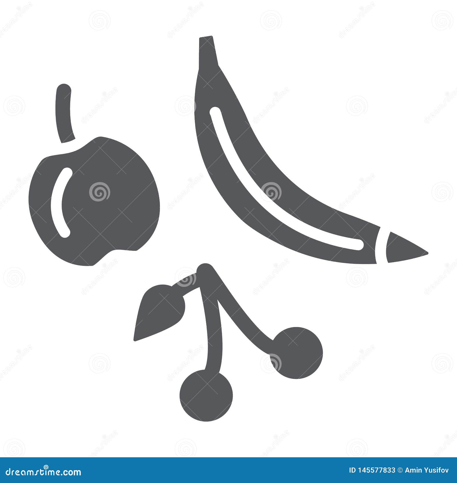 Fruits Glyph Icon, Food and Healthy, Vitamins Sign, Vector Graphics, a ...