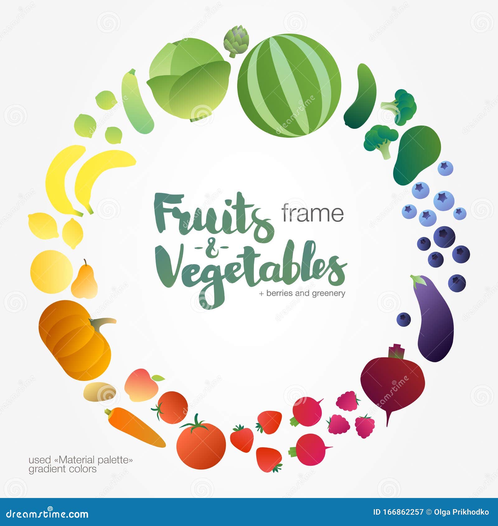 Fruits gradient frame stock vector. Illustration of vegetable - 166862257