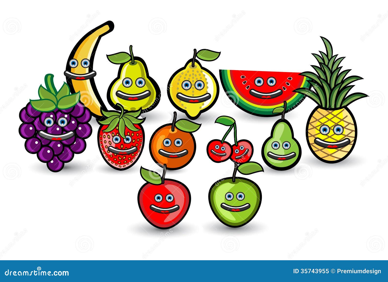 Fruits Group Cartoon Illustration | CartoonDealer.com #35743915