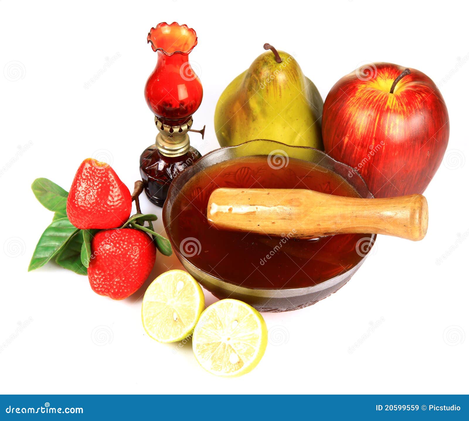 Fruits and honey spa stock image. Image of studio, background - 20599559