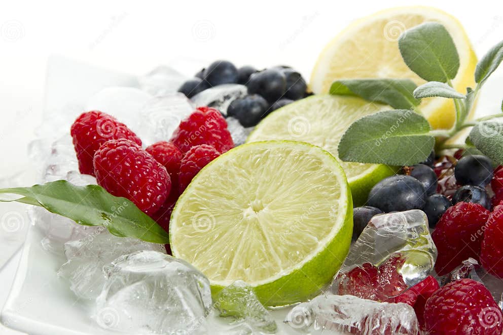 Fruits on ice stock photo. Image of nutrition, pink, crushed - 27621262