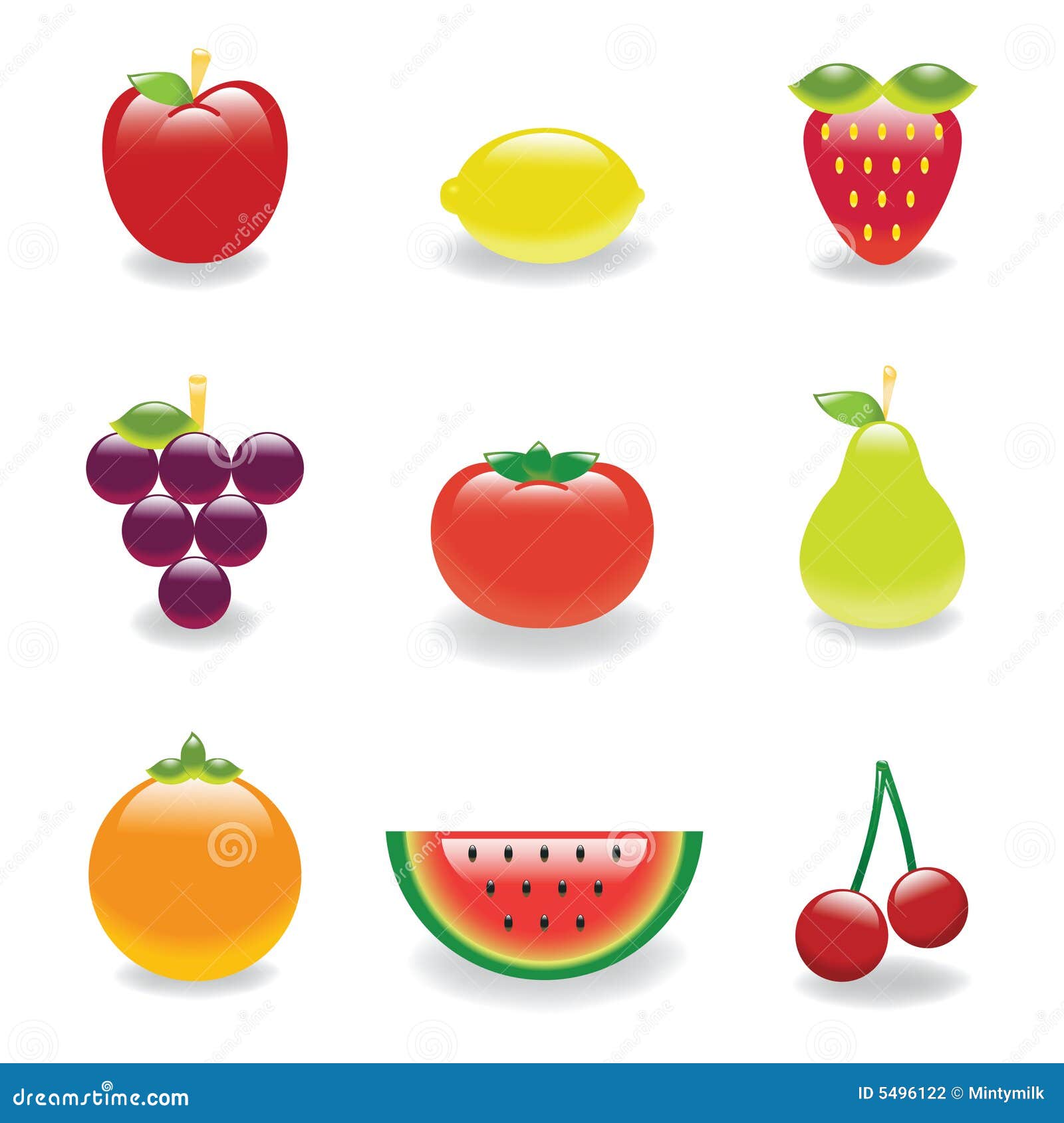 Fruits icon stock vector. Illustration of healthy, green - 5496122