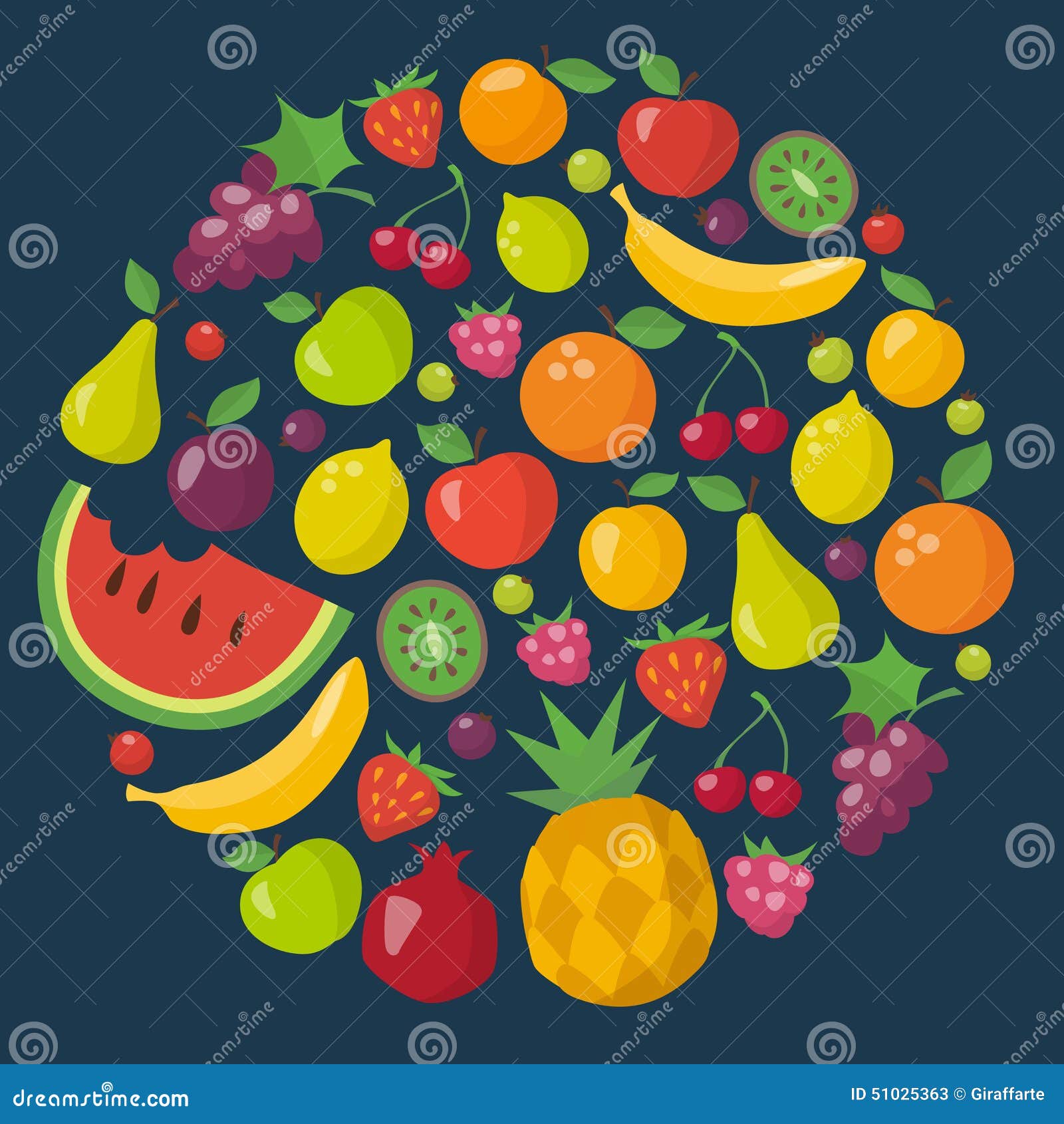 Fruits Icons Detailed Photo Realistic Vector Set | CartoonDealer.com ...