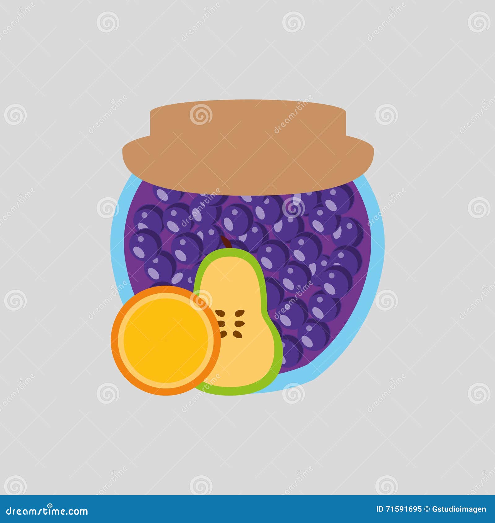 Fruits jam design stock illustration. Illustration of fruit - 71591695